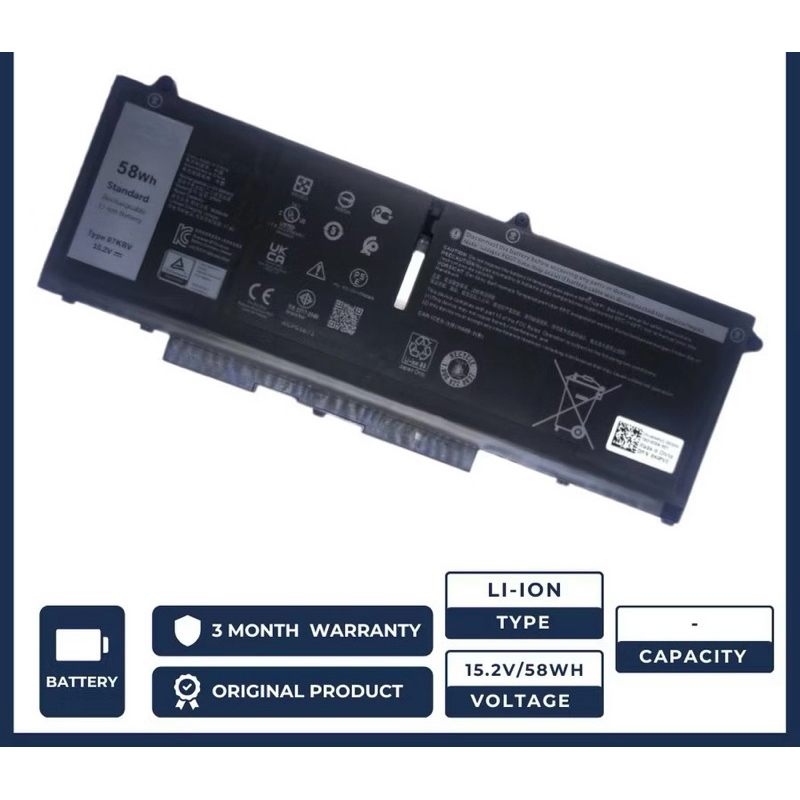 Jual Baterai 07KRV Dell Latitude 5430 5530 Precision 3570 07KRV O7KRV ...