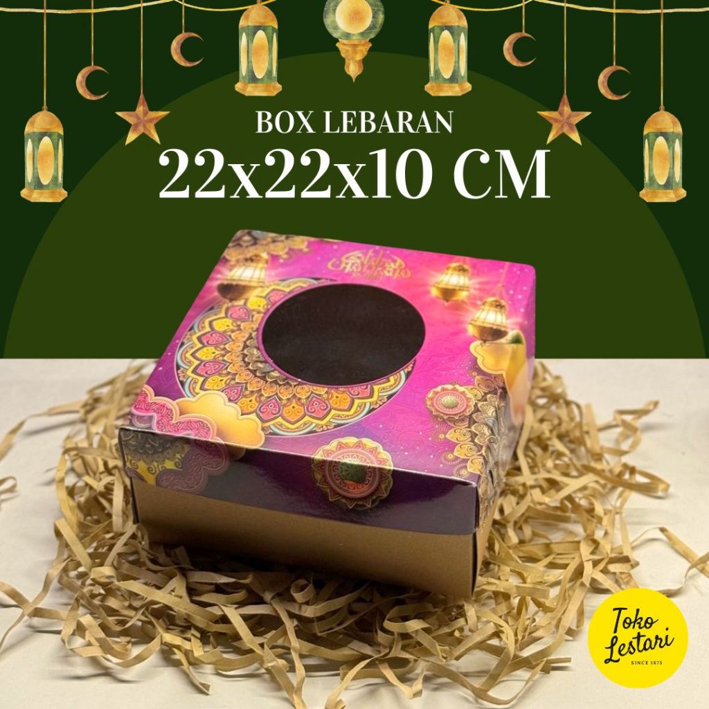 Jual Box Lebaran Idul Fitri 22x22x10 CM Untuk Kotak Kue Roti Cake Snack ...