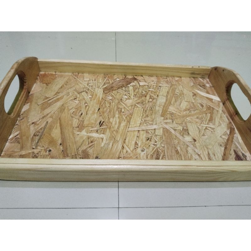 Jual BAKI KAYU AESTHETIC WAFERBOARD UKURAN 44x30 NAMPAN KAYU JATI ...