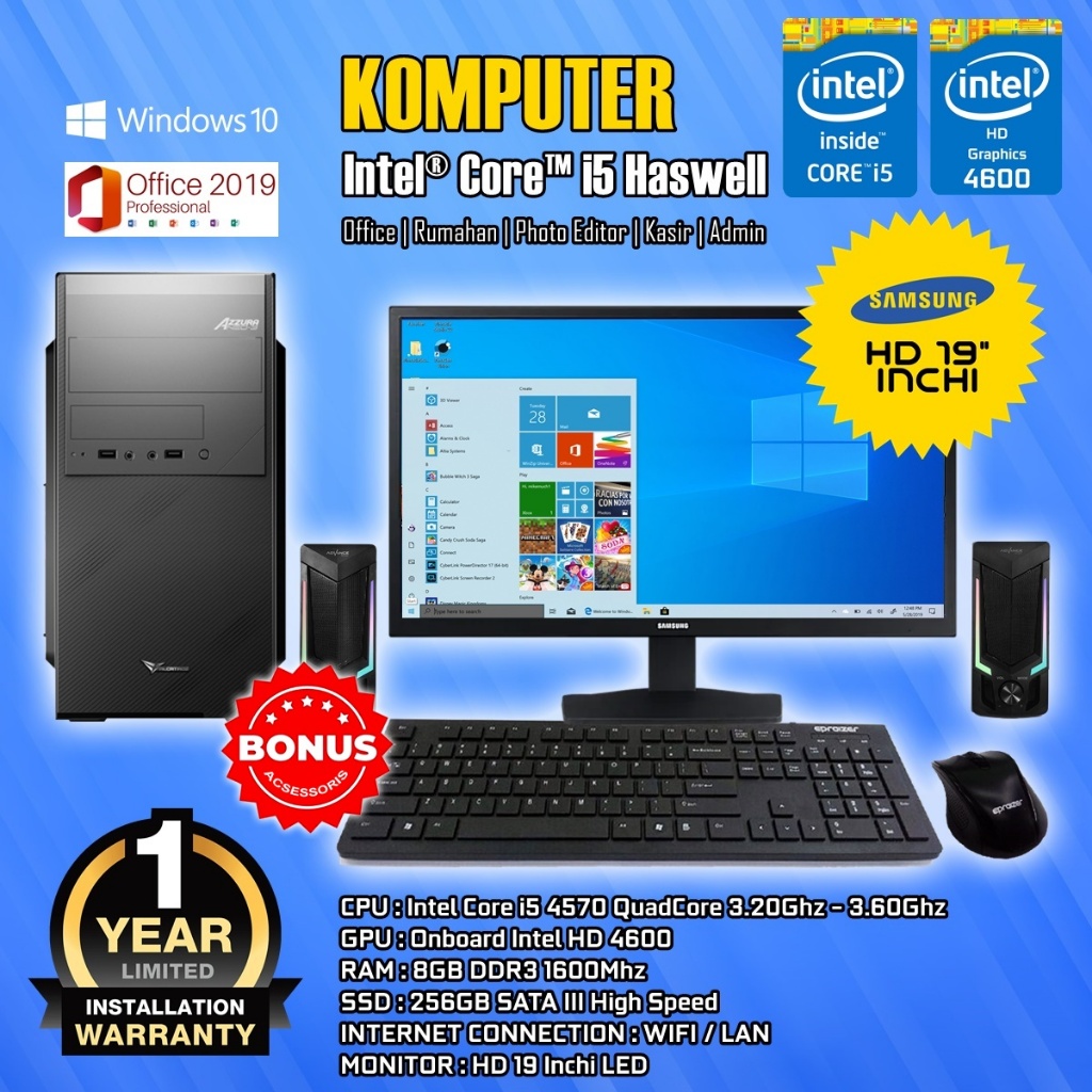 Jual KOMPUTER PC RAKITAN FULL SET | Intel Core i5 4570 | RAM 8GB ...