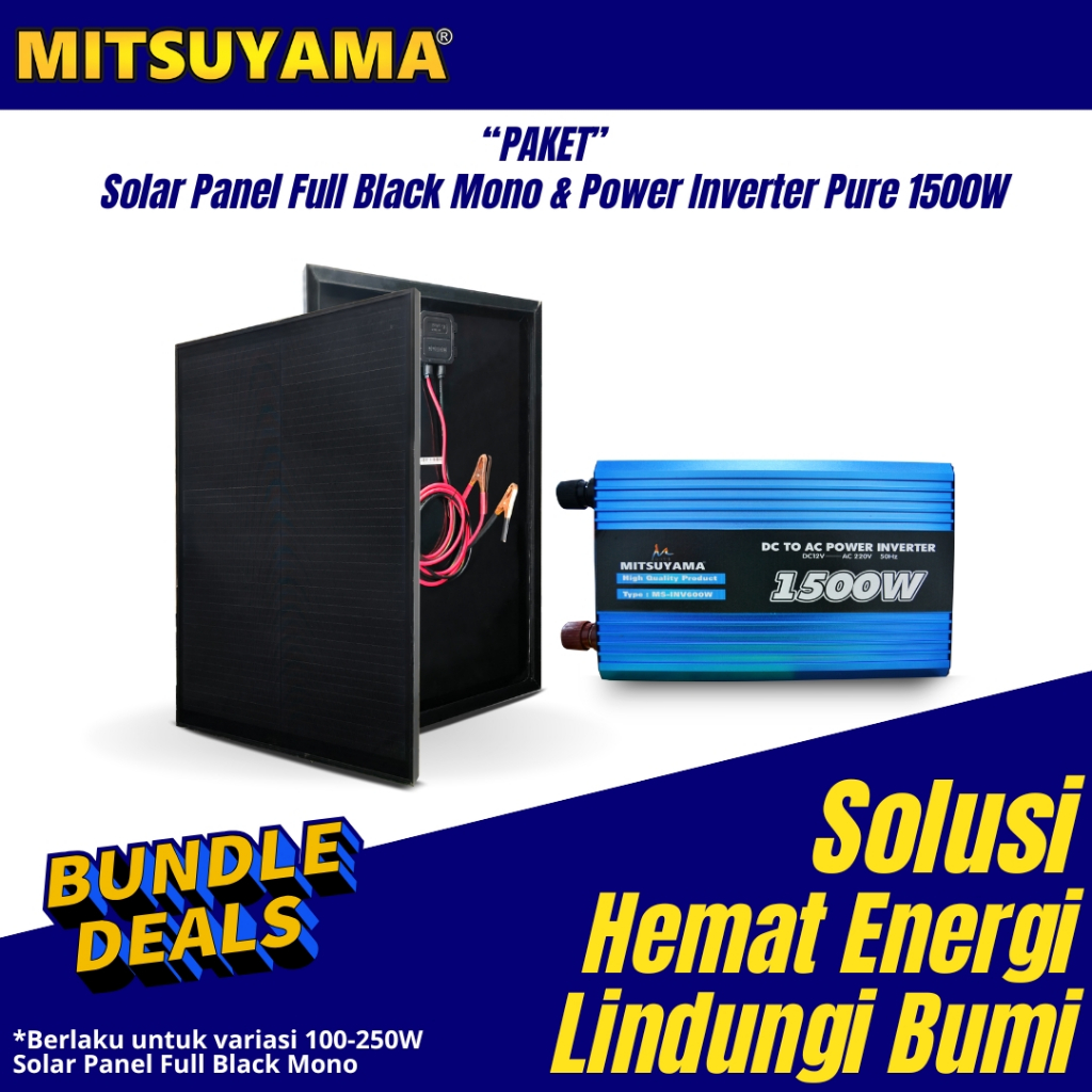 Jual Mitsuyama Paket PLTS Solar Panel Full Black Monocrysstalline ...