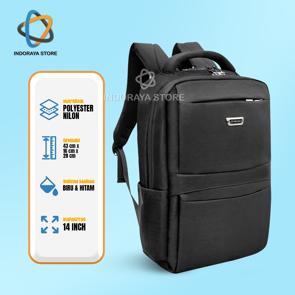 Jual ELVIO- GOLDVERS Tas Labtop Ransel Pria Wanita Premium Backpack ...