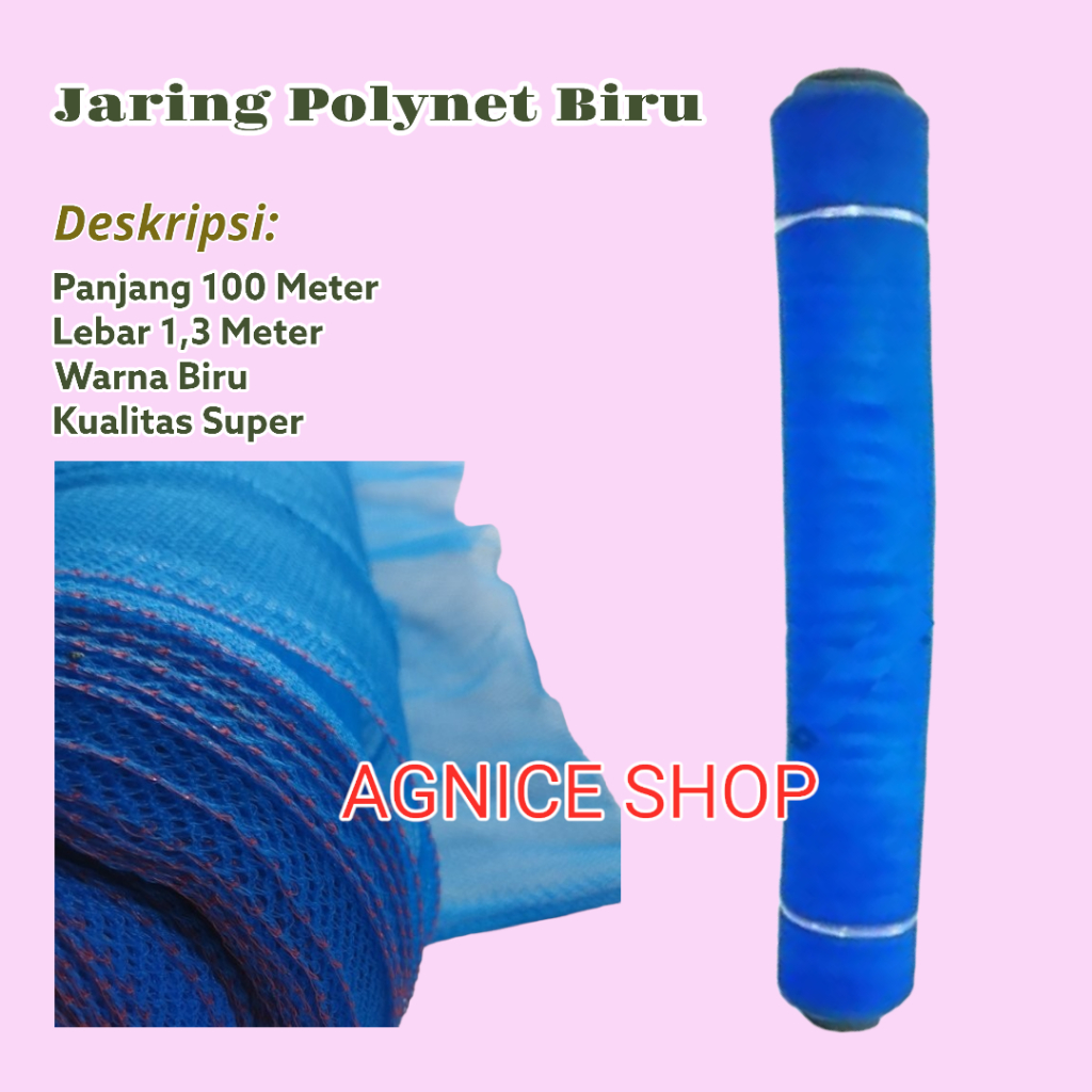 Jual Jaring Pengaman Polynet ROLL-an 1.3 Mtr x 100 Mtr Jaring Biru Net ...
