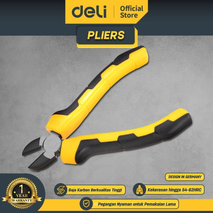 Jual Deli Tang Potong Diagonal / Plier 6/7 inch PVC Alat perkakas ...