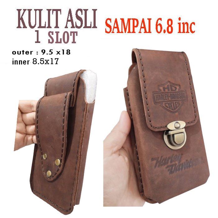 Jual Dompet hp KULIT ASLI Harley Davidson untuk pria cowok Sarung HP ...