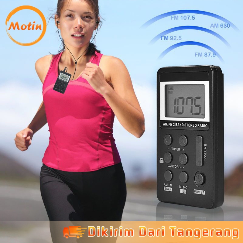 Jual Pocket Digital Radio FM/AM Mini Radio Saku Player Radio Untuk Berjalan | Shopee Indonesia