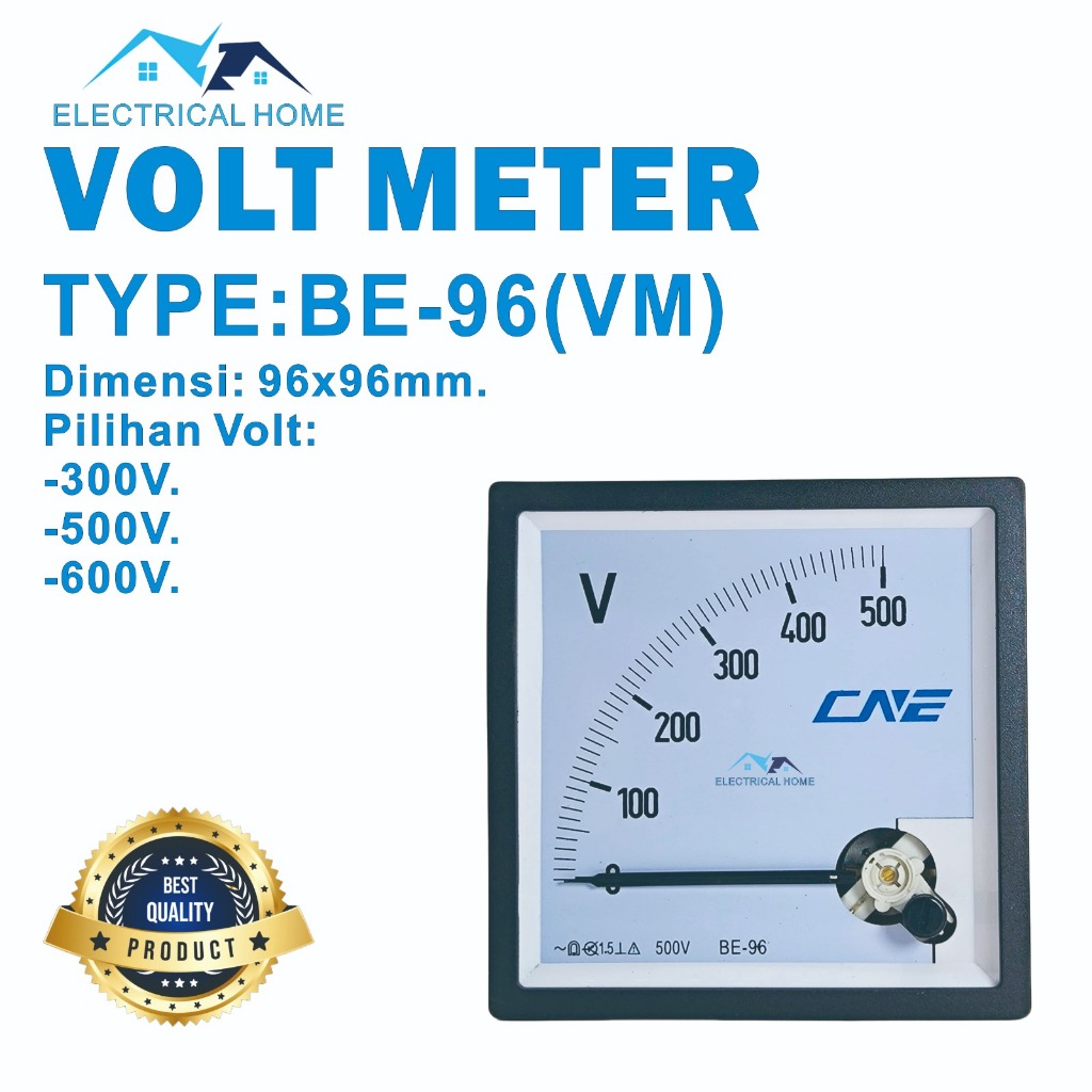 Jual Panel Meter / Voltage Meter (Volt meter) BE-96 AC 300V 500V 600V ...