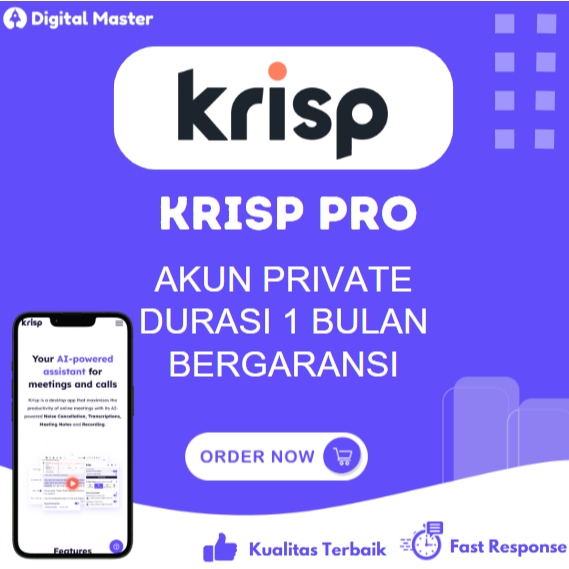 Jual Krisp AI Pro Premium 1 Bulan Private Original Resmi Bukan Crack ...