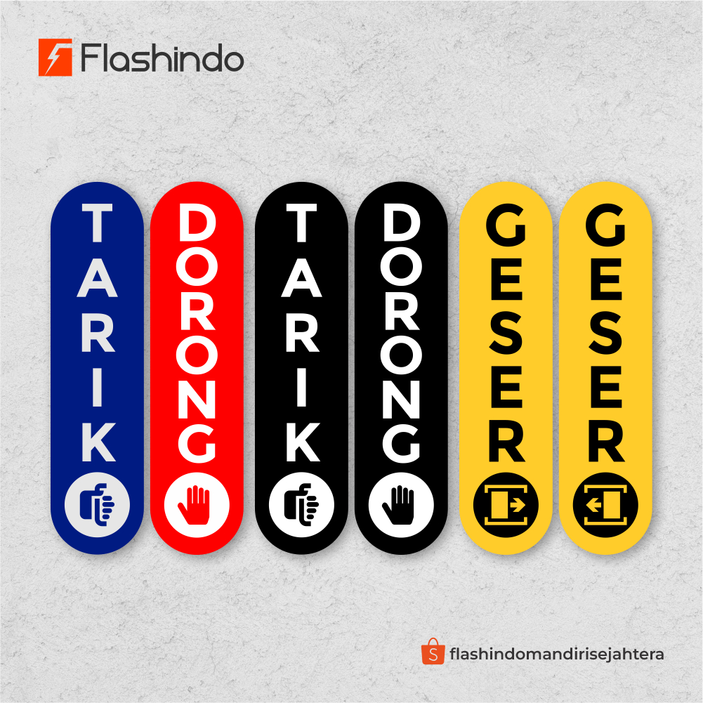 Jual Banyak Pilihan WARNA SignBoard Tulisan Tarik Dorong Pull Push ...