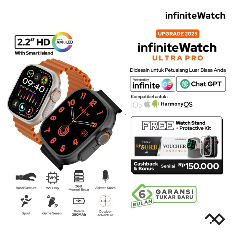 Jual [UPGRADE 2025] infiniteWatch ULTRA PRO with 2.2" HD AMOLED Display ...