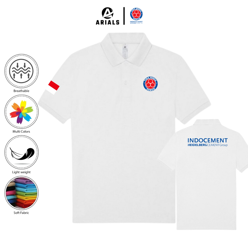 Jual Arials Polo shirt Baju Kaos Kerah Indocement Semen Tiga Roda ...