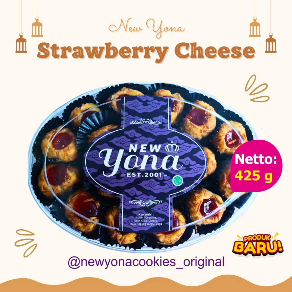 Jual [NEW ] Kue Kering Lebaran New Yona Cookies - Strawberry Cheese ...
