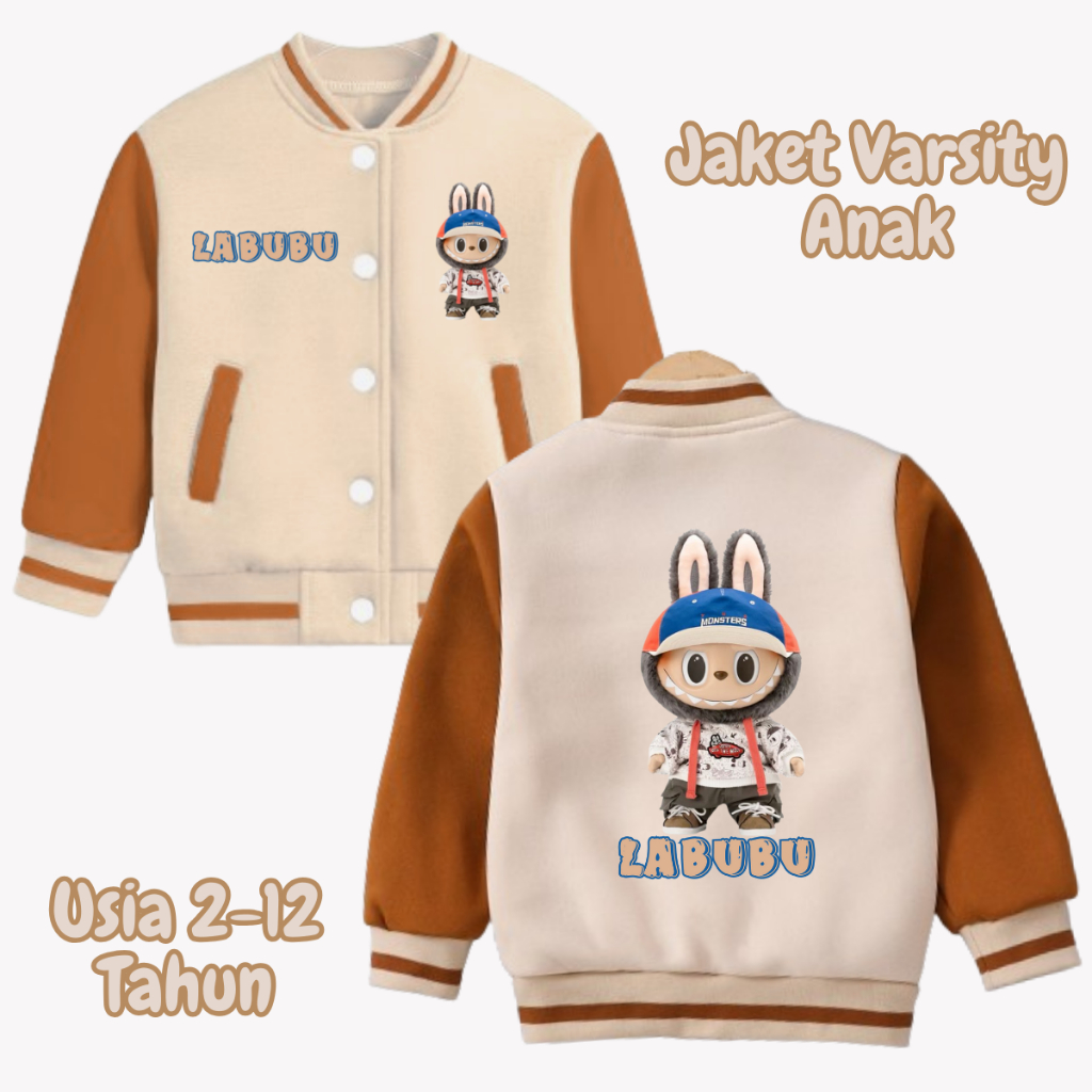 Jual Jaket Labubu Anak Laki-laki / Perempuan Model Varsity Baseball ...