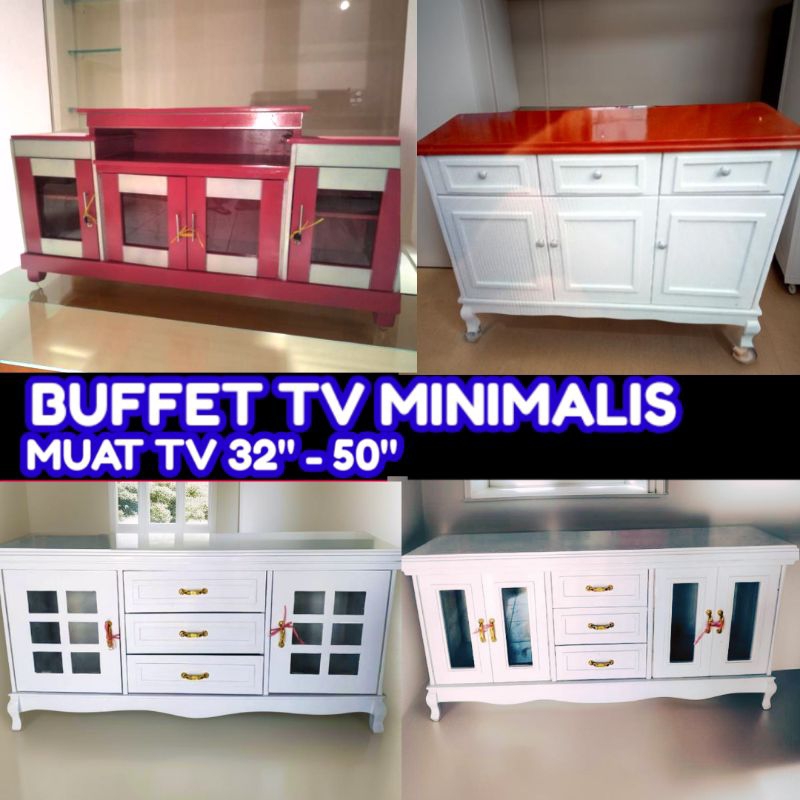 Jual MEJA TV MINIMALIS EKONOMIS / BUPET TV KLASIK KAYU LACI 160 CM 120 ...