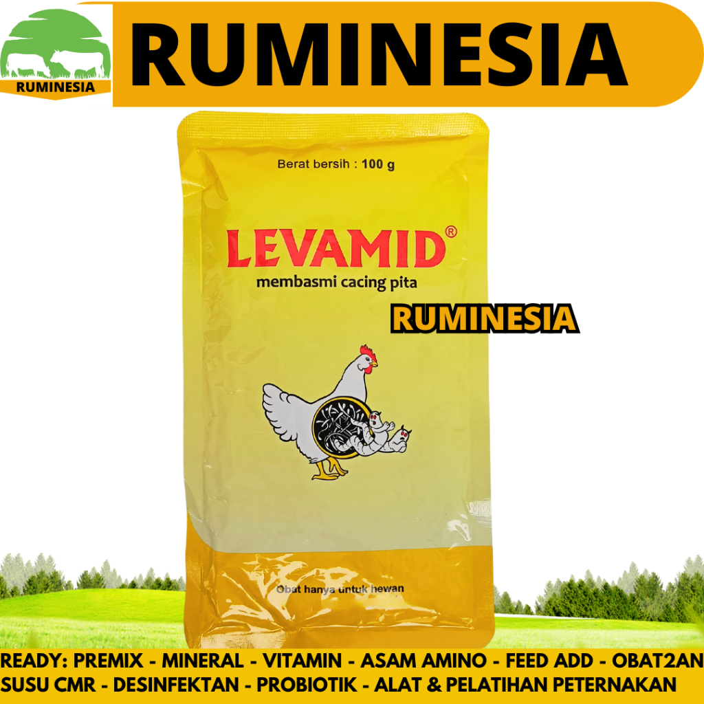 Jual LEVAMID 100 GRAM MEDION - Obat Cacing Pita Gilik Ayam Burung ...