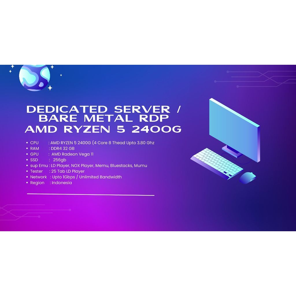 Jual RDP BARE METAL / DEDICATED SERVER WINDOWS EMULATOR AMD RYZEN 5 ...