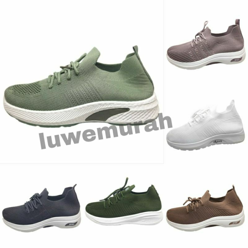 Jual Sepatu kets import wanita | Slip on cewek rajut variasi tali (COD ...