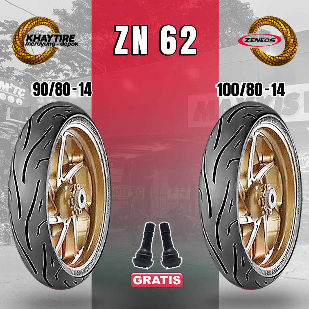 Jual Paket Ban Motor Matic ZENEOS ZN62 90/80-14 + 100/80-14 Tubeless ...