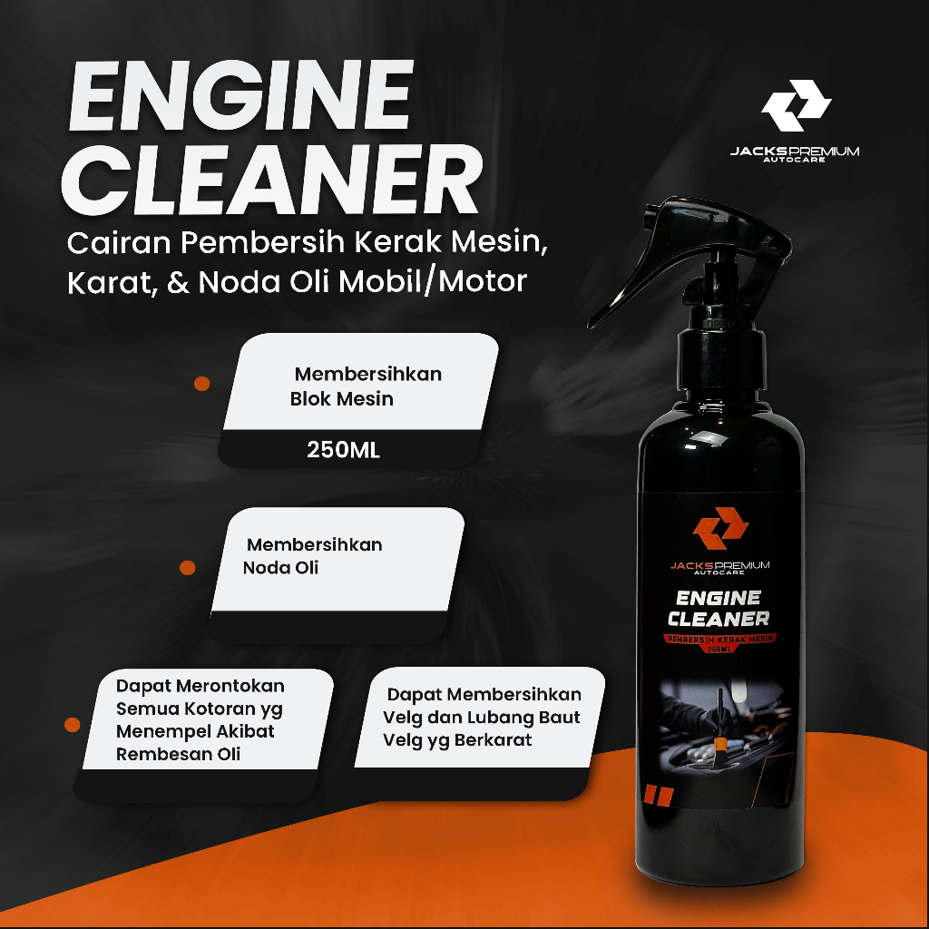 Jual Jacks Engine Cleaner 250ml : Cairan Pembersih Kerak Mesin, Karat, & Noda Oli Mobil/Motor ...