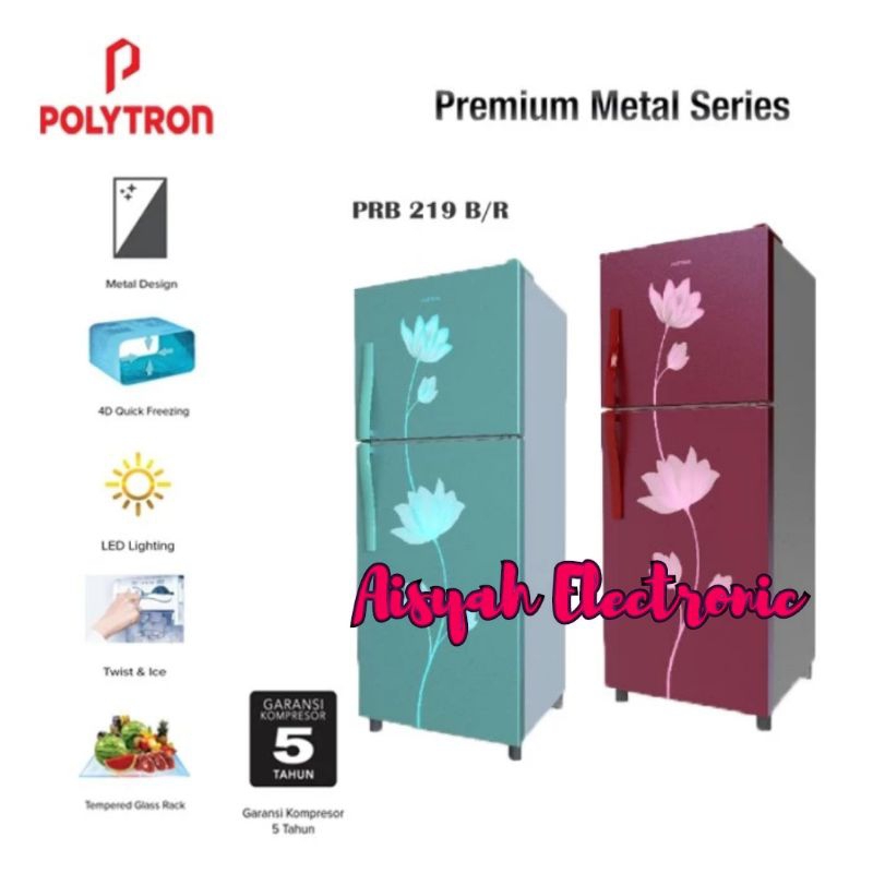 Jual KULKAS POLYTRON PRB-219B/R GARANSI 5 TAHUN | Shopee Indonesia