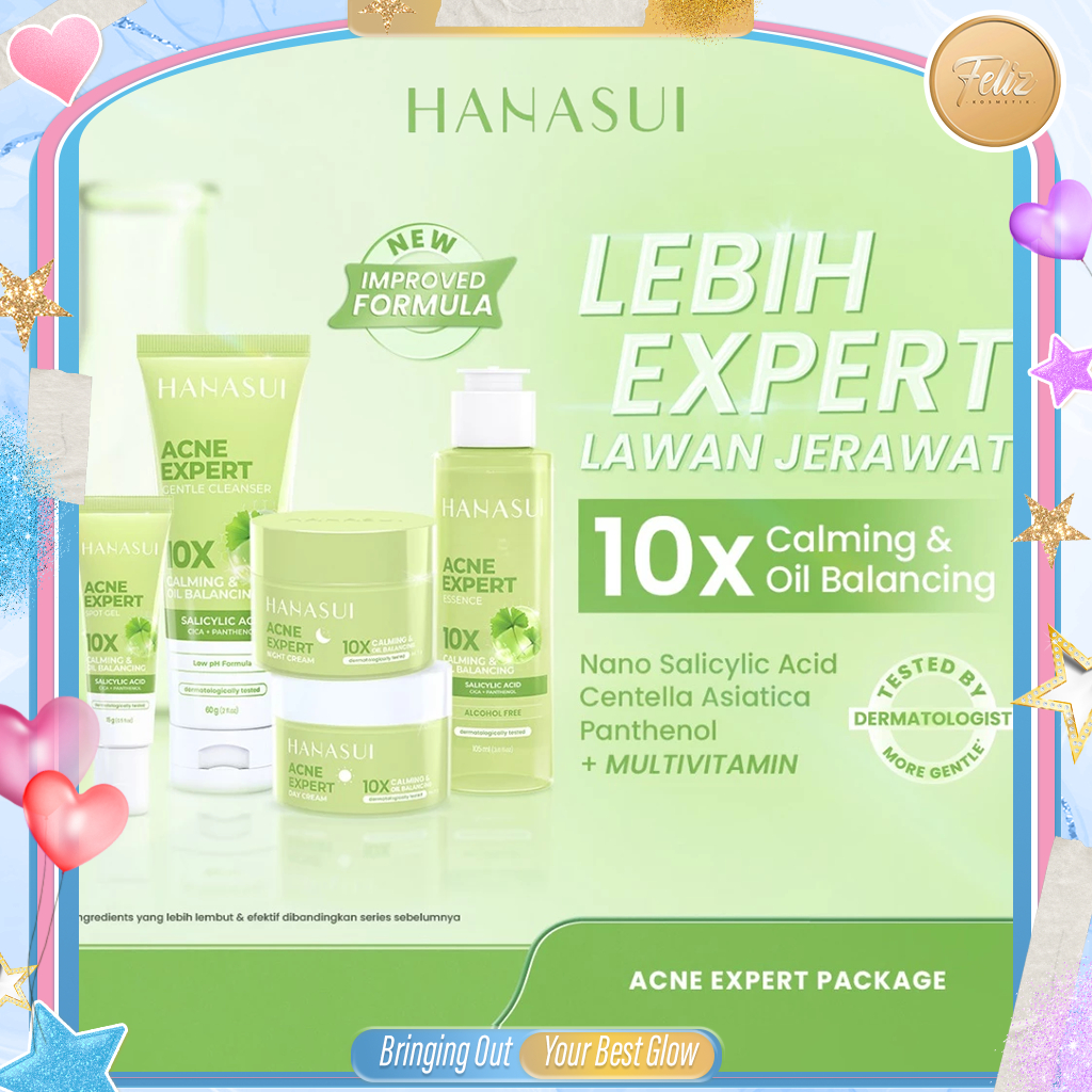 Jual * FELIZ * HANASUI Acne Treatment Paket Isi 5 + Pouch | Shopee ...
