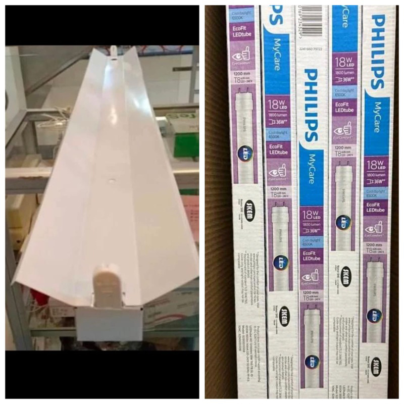 Jual Kap lampu TKo outbow set led 18W Watt Philips Putih 1x18W 120 cm ...