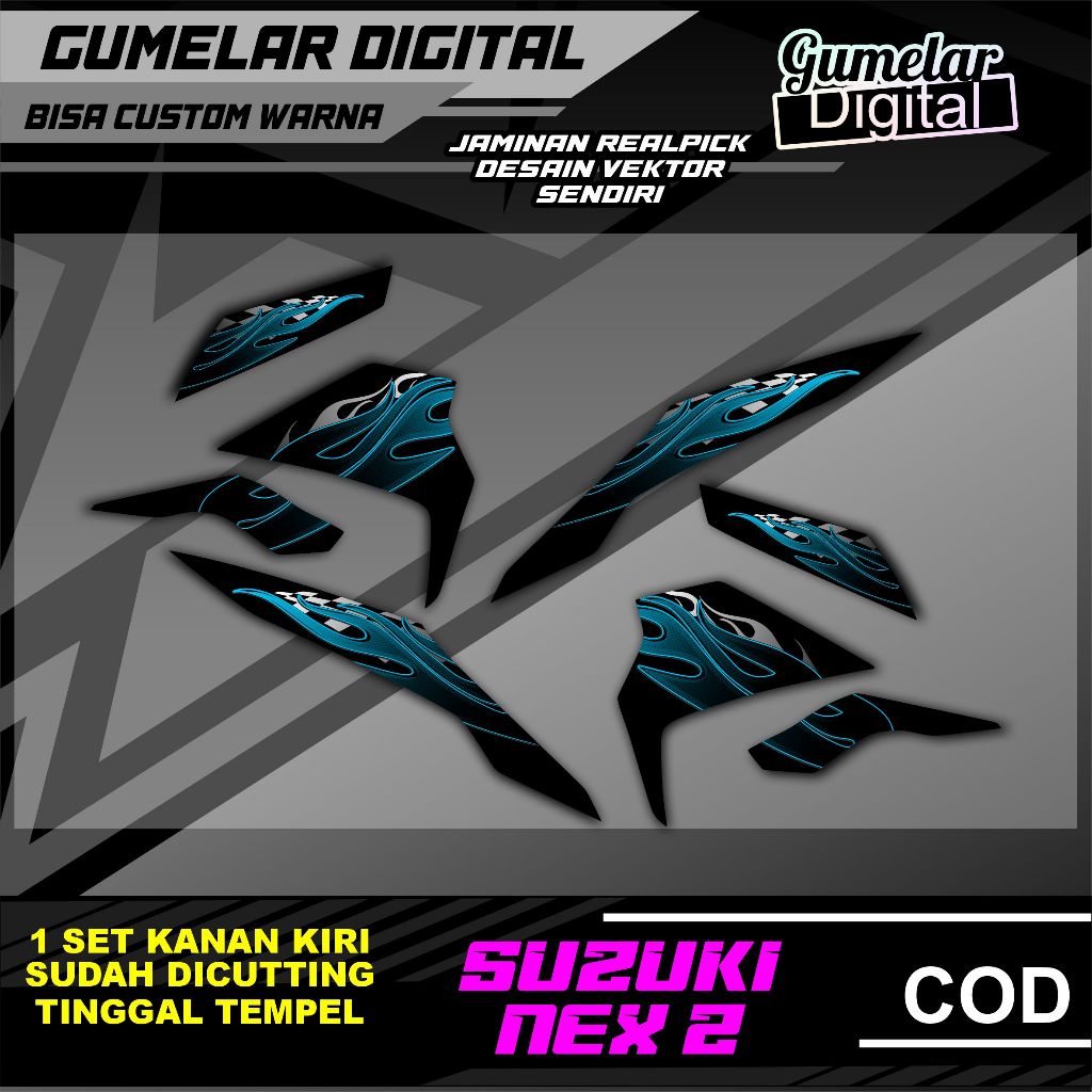 Jual STRIPPING SIMPEL SUZUKI NEX 2 API LIVERY SS BIRU V2 SUDAH DI ...