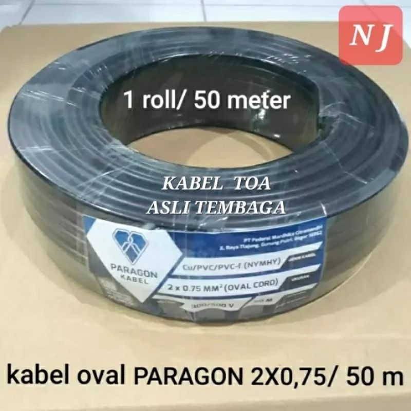Jual Kabel TOA kabel oval PARAGON 2x0,75 per roll (50 m) | Shopee Indonesia