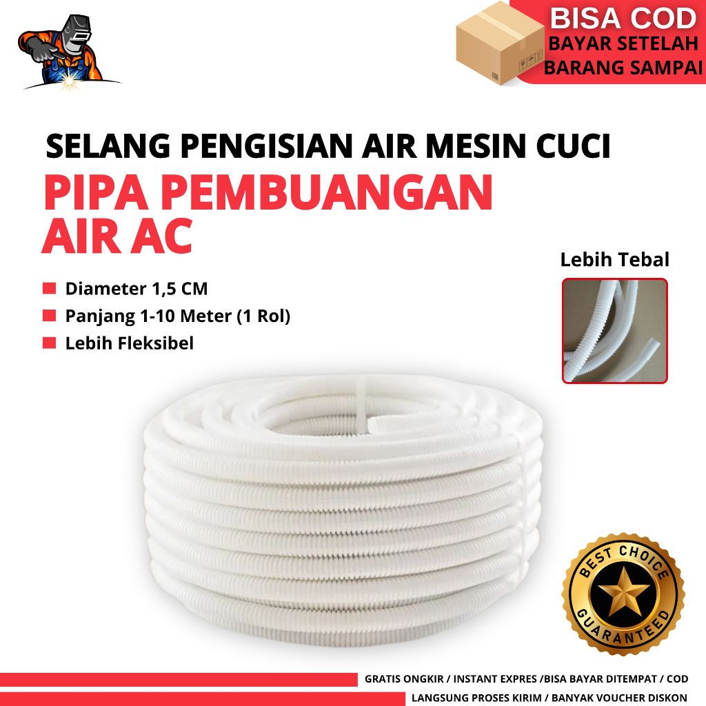 Jual Selang AC Pembuangan air / Selang Fleksibel Drain AC Meteran ...