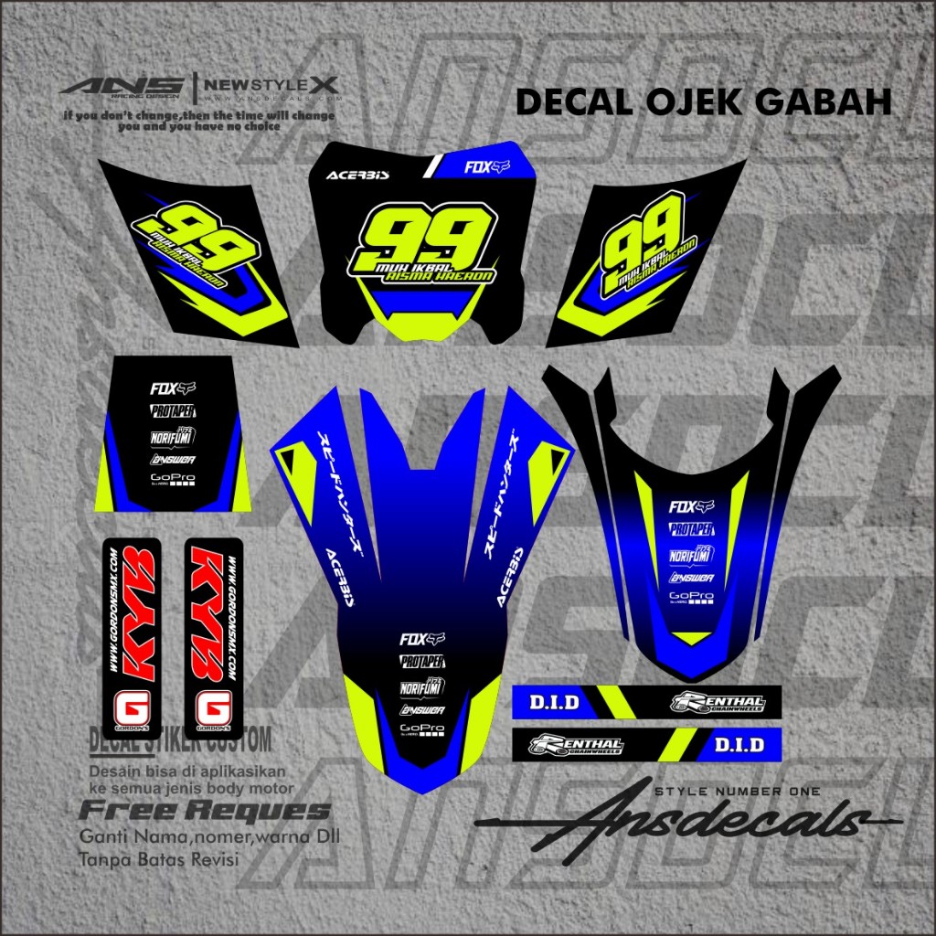 Jual Decal ojek gabah stiker gabah stiker yz decal motor angkut gabah ...