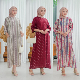 Jual Daster Dress Rayon Motif Lengan 3/4 Terbaru Kekinian Viscose ...