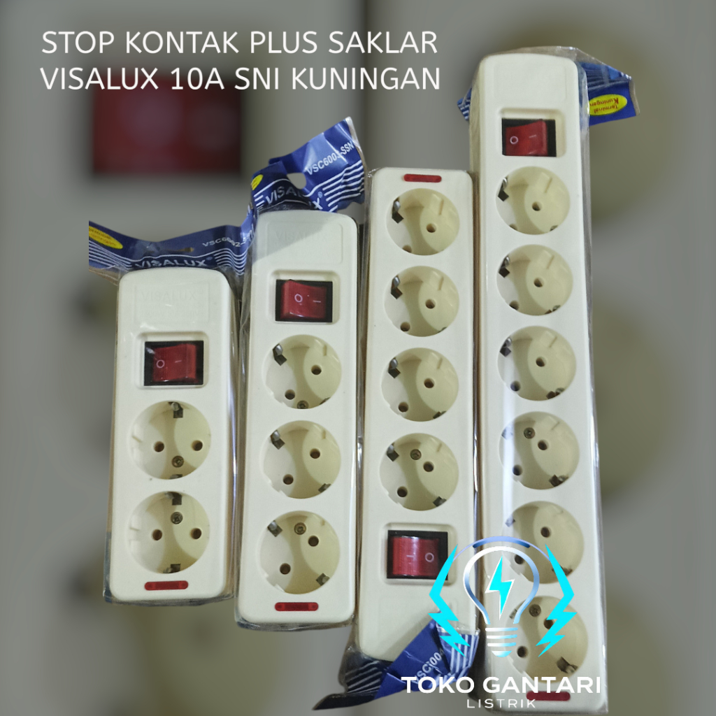 Jual Stop Kontak Plus Saklar Visalux SNI Kuningan 2 LBG/3LBG/4LBG/5LBG/6LBG | Shopee Indonesia