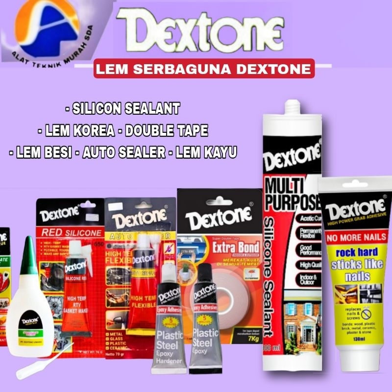 Jual DEXTONE Lem silicone (sealent)/Lem Korea/Double Tape/Lem Serbaguna ...
