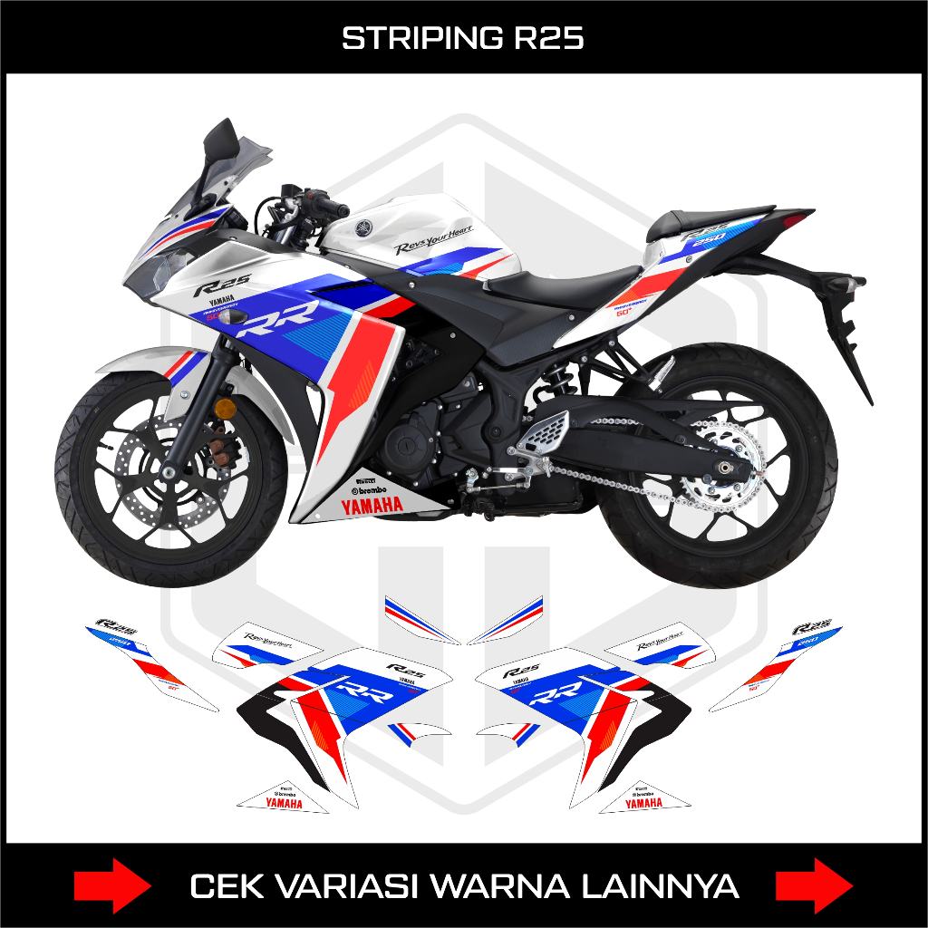 Jual STRIPING R25 V2 / DECAL STIKER YAMAHA R25 OLD V2 LIVERY HP4 ...