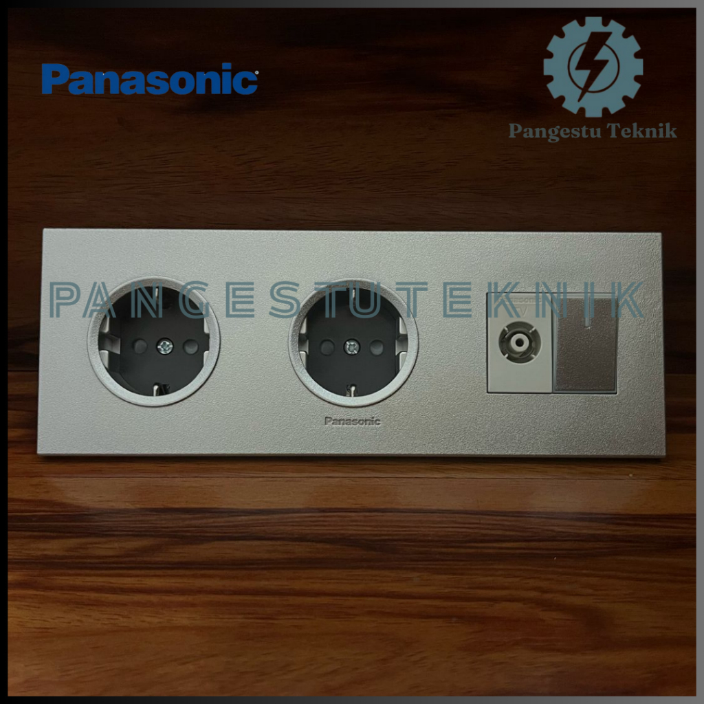 Jual Panasonic Double Stop Kontak + Jack Antena TV + Saklar / Dua Stop ...