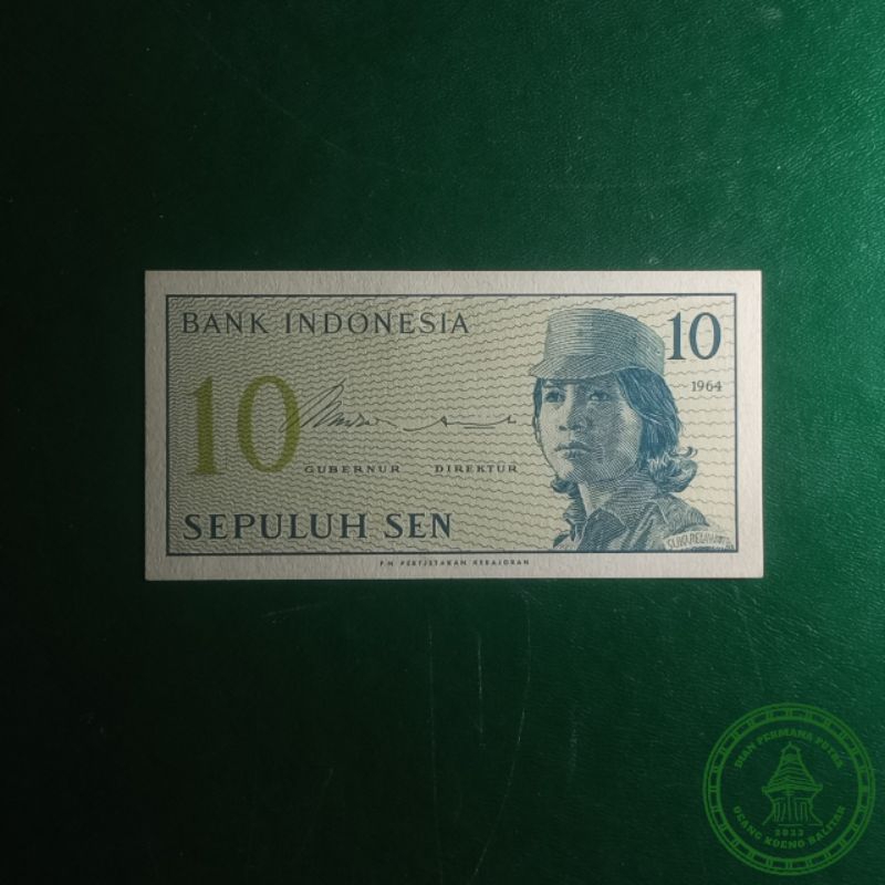 Jual Uang Kertas Kuno Indonesia 10 Sen Tahun 1964 (Uang ini sudah tidak berlaku, hanya untuk ...