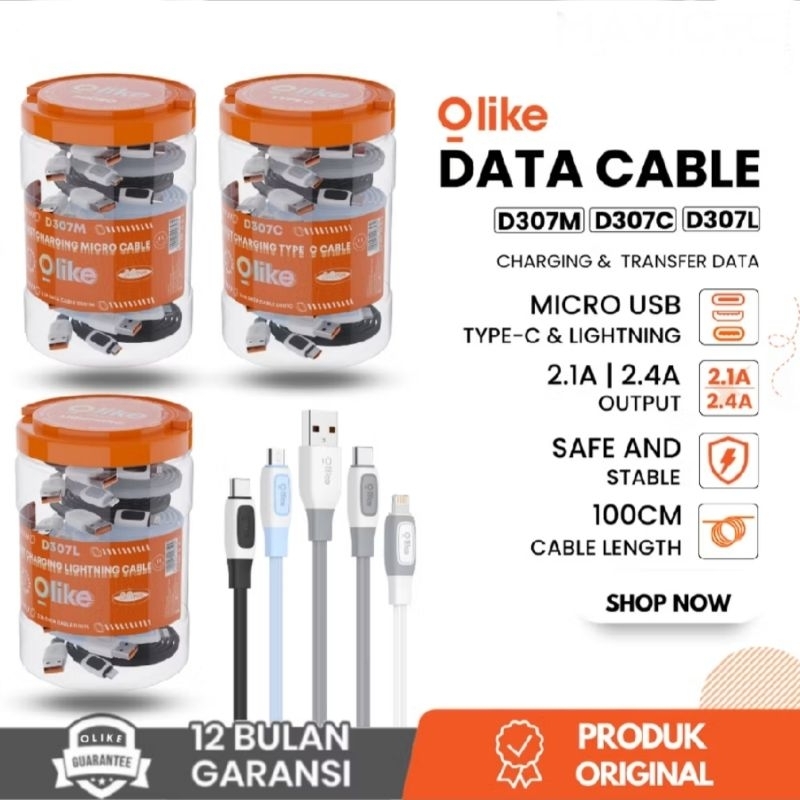 Jual Olike Cable Data D307 Kabel Data 2.4A Micro/Tipe-C/Lightning ...