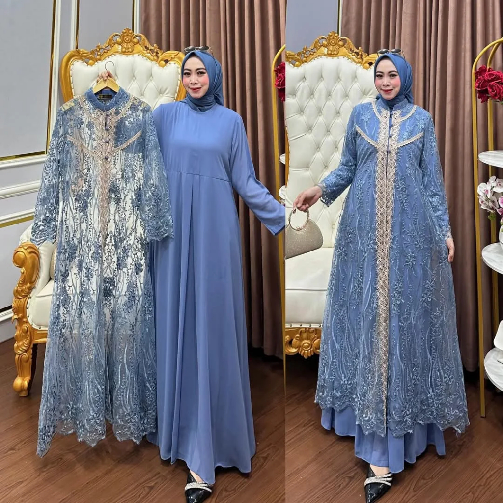 Jual Rantika Dress Gamis Cardigan Free Belt Gamis Terbaru Elegan Mewah Gamis Terbaru 2025 Lyf ...