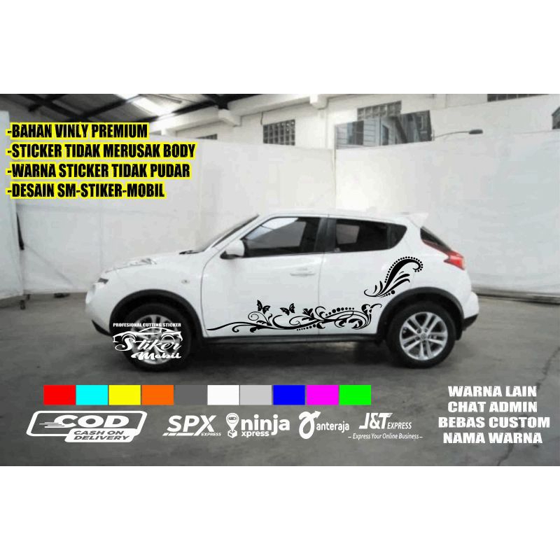 Jual stiker mobil juke sticker motif bunga stiker semua jenis mobil 1 ...