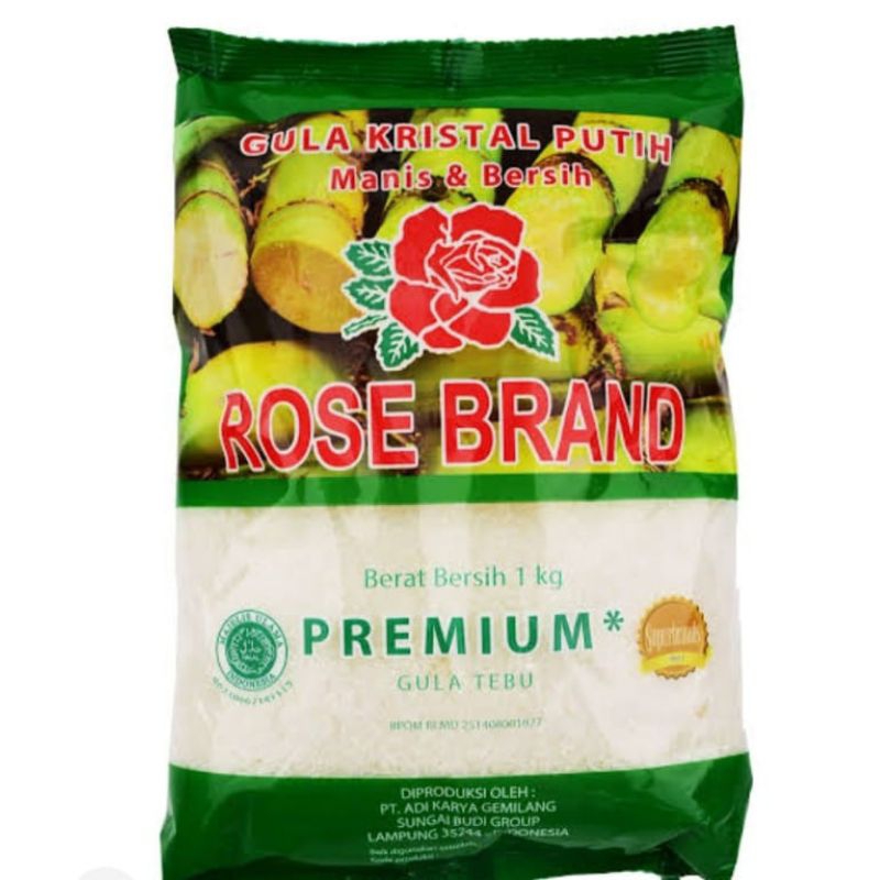 Jual gula pasir murni rose brand premium hijau kemasan 1 kg | Shopee Indonesia