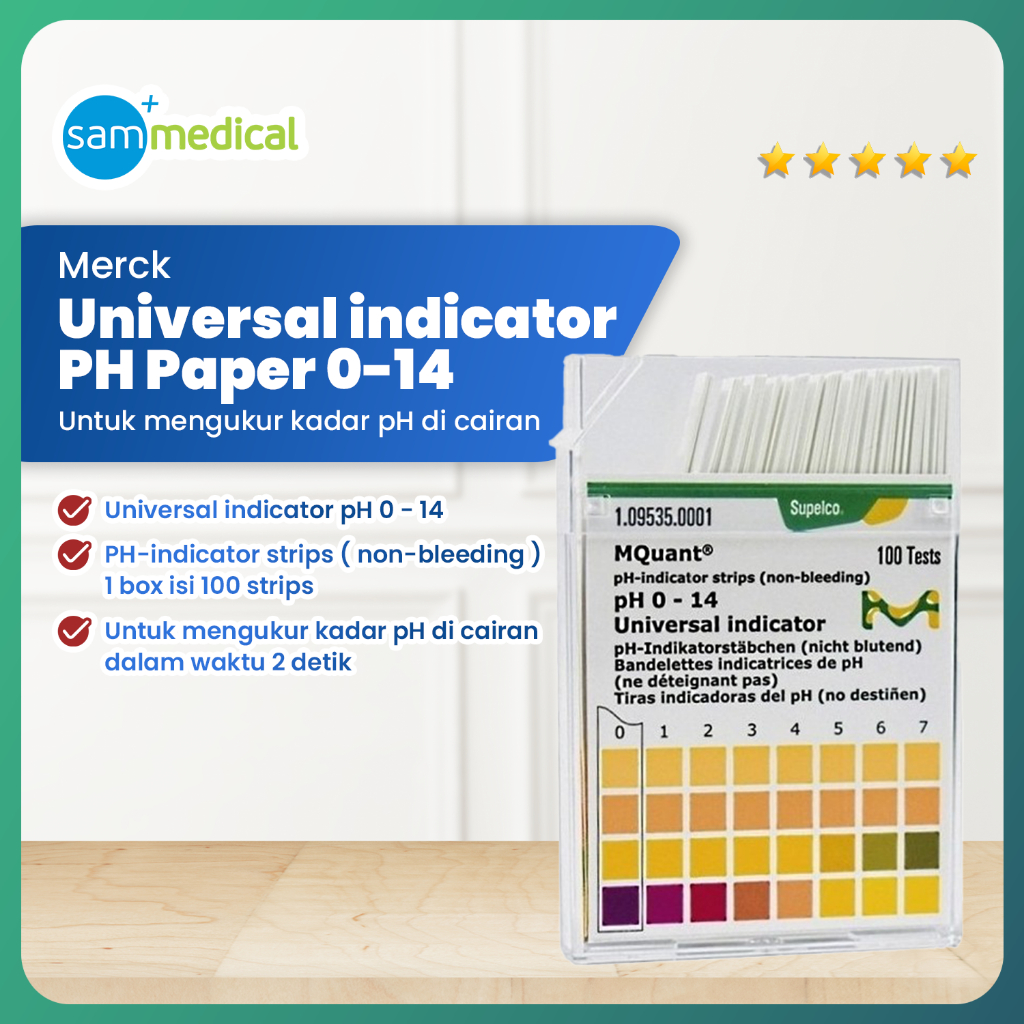 Jual MERCK Universal Indicator pH 0-14 / Kertas Lakmus / pH Paper ...