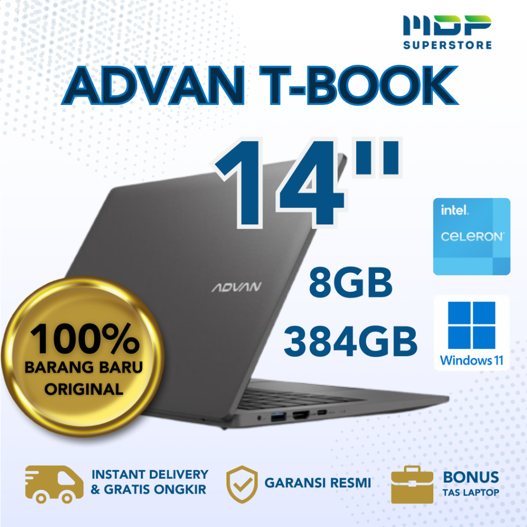 Jual LAPTOP ADVAN TBOOK INTEL N100 8GB 384GB SSD 14INCH HD WINDOWS 11 ...