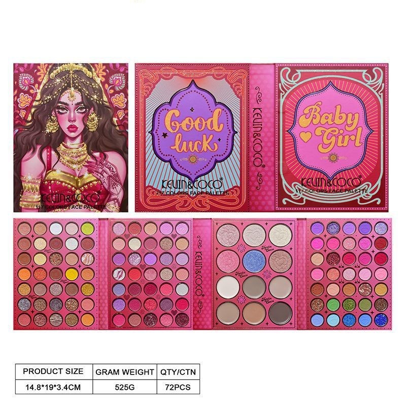 Jual 117Pelat Warna Eye Shadow Piring Berputar Empat Lapisan Warna Bumi ...