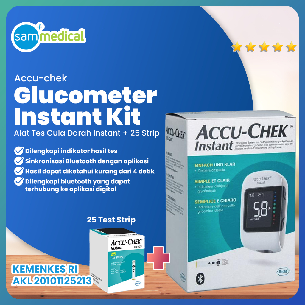 Jual Accu Check Instant Meter Kit / Accucheck Alat Gula Darah / Alat ...