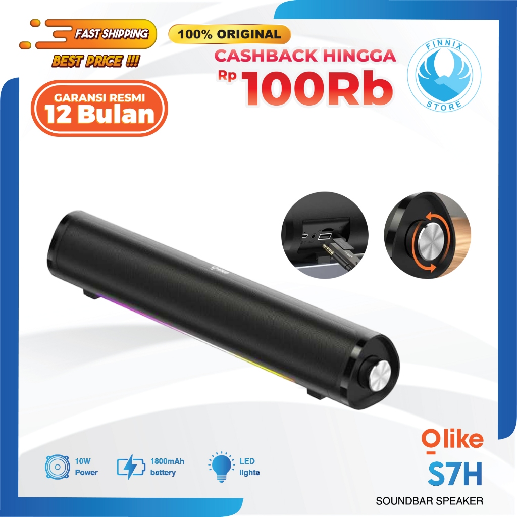 Jual Olike S7H Soundbar Wireless Bluetooth Speaker LED Lights 1800mAh ...