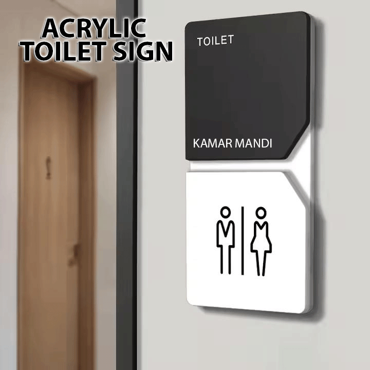 Jual Sign Board Acrylic - Penanda Toilet Kamar Mandi WC Double Layer ...