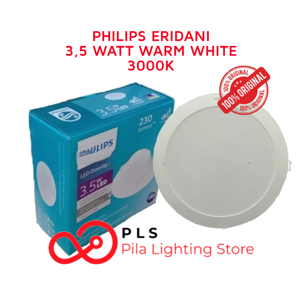 Jual Lampu Downlight LED PHILIPS Eridani G3 DL190B 3,5 Watt 3,5W WARM WHITE 3000K | Shopee Indonesia