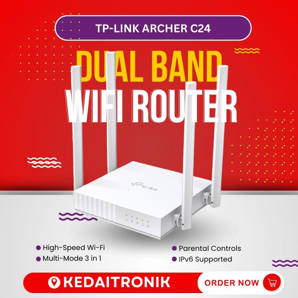 Jual TPLINK Archer C24 Router AC750 DualBand WiFi Router Multi Mode ...