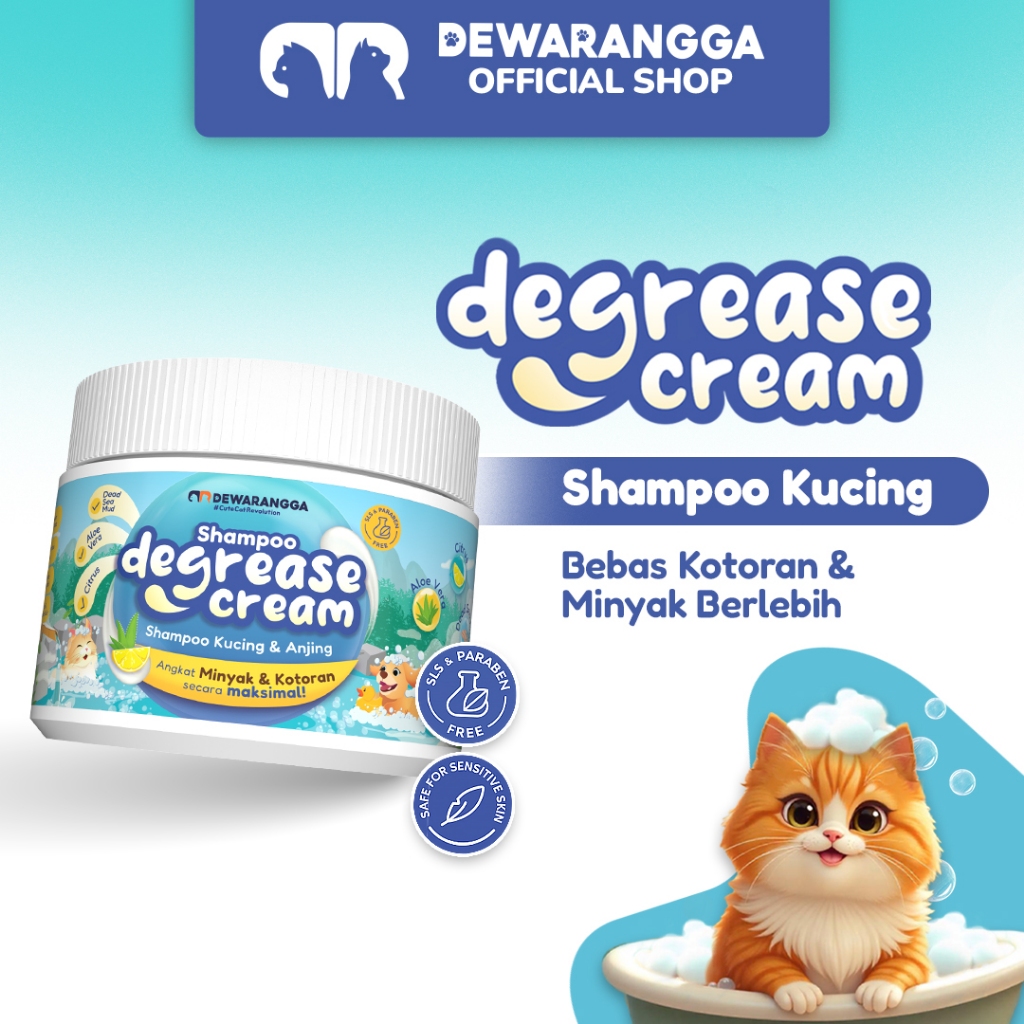 Jual Dewarangga Shampo KUCING Degrease Cream untuk Membersihkan Kulit Bulu dari Kotoran dan Noda ...