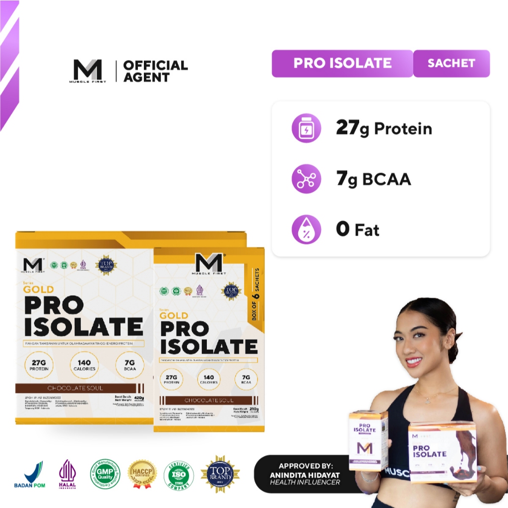 Jual MUSCLE FIRST Pro Isolate Box isi 12 sachet - Whey Protein Suplemen ...